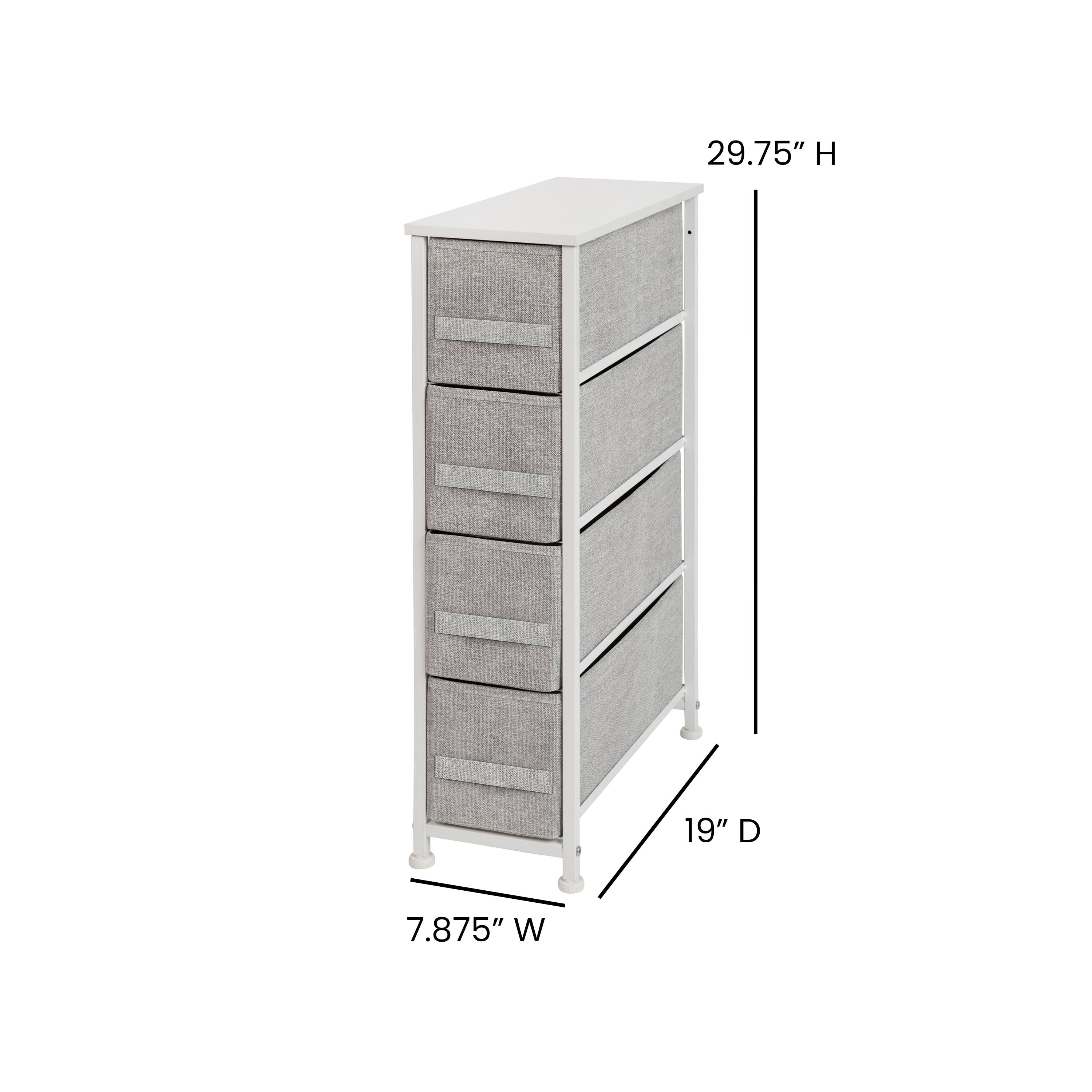 Slim storage tower with drawers store