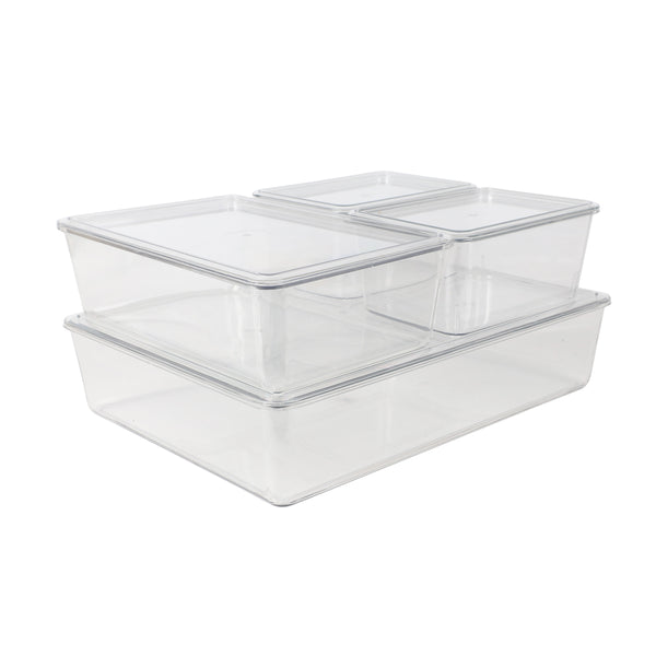 4PK Storage Boxes Lids MS GS BA S4 BizChair