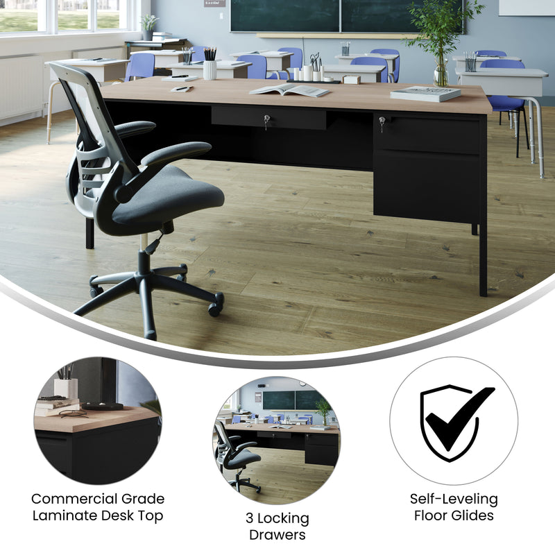 3 Drawer Single Pedestal Desk GC-M-177- – BizChair