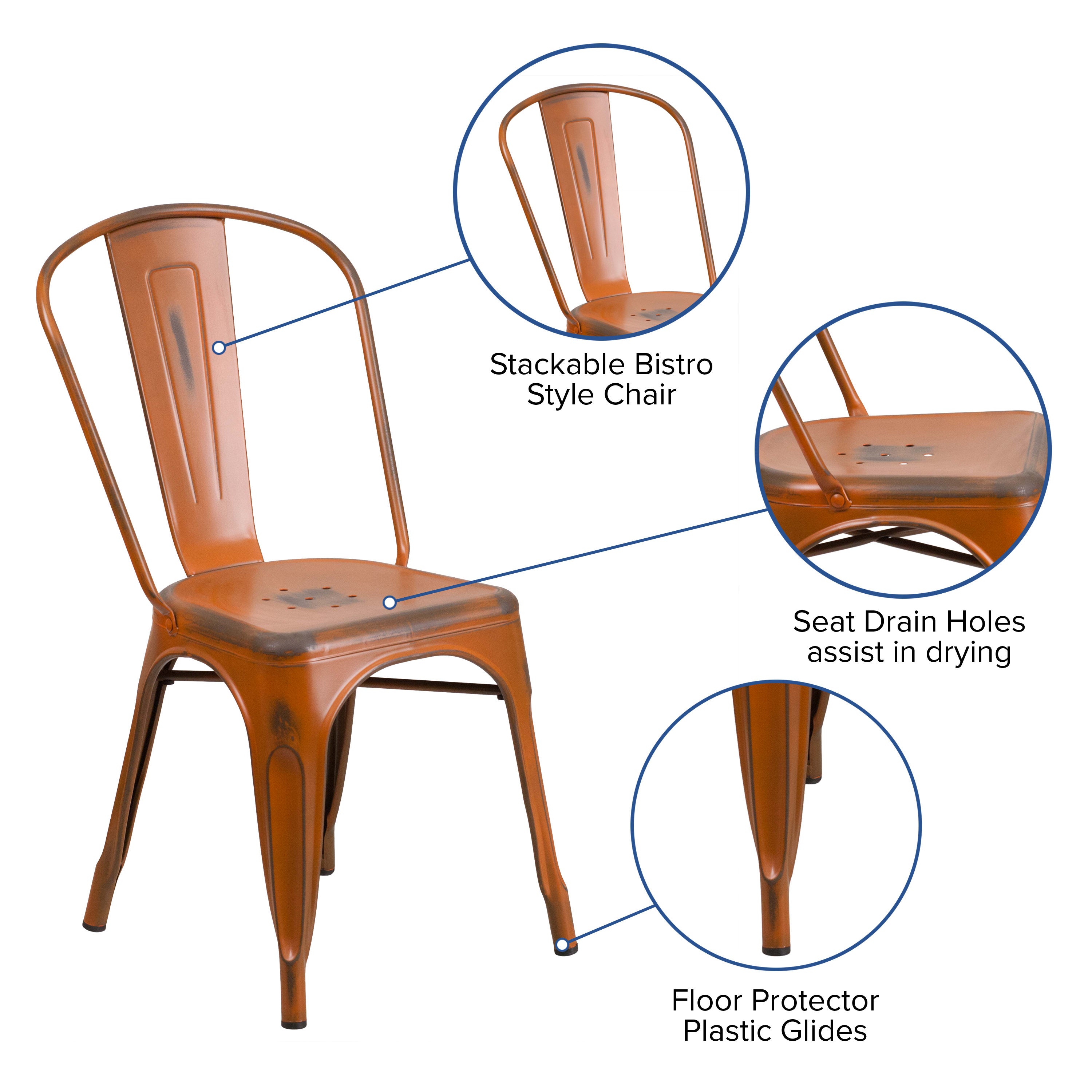 Distressed Metal Chair ET 3534 BizChair