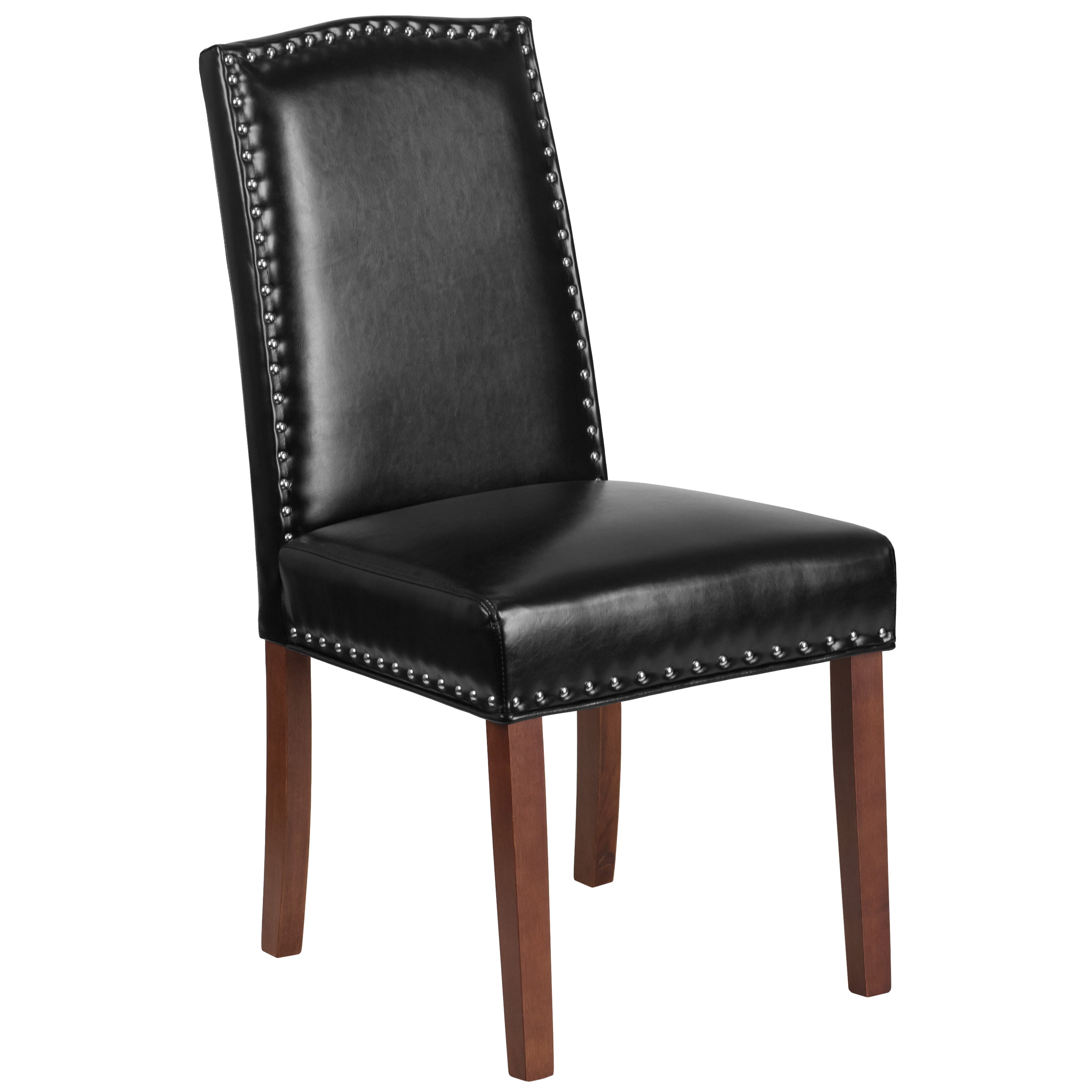 Black leather parsons chair store