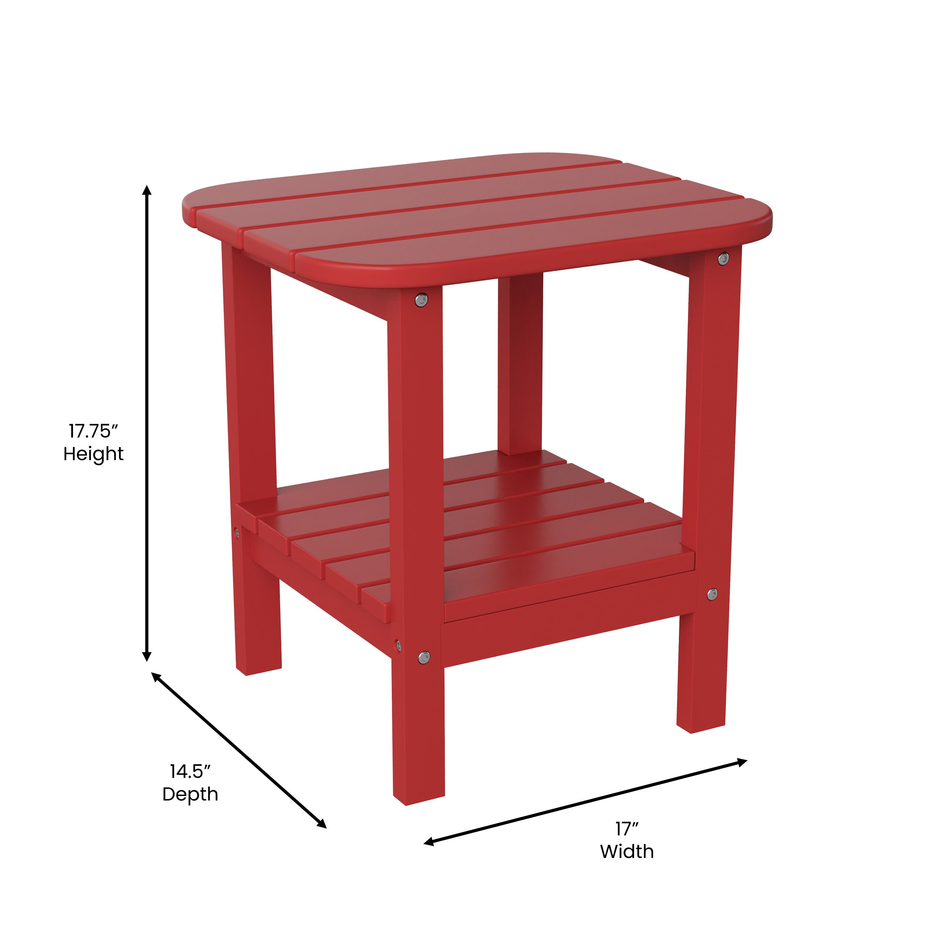 Flash Furniture Newport HDPE 2 Tier Adirondack Side Table All Weather Indoor Outdoor Blue
